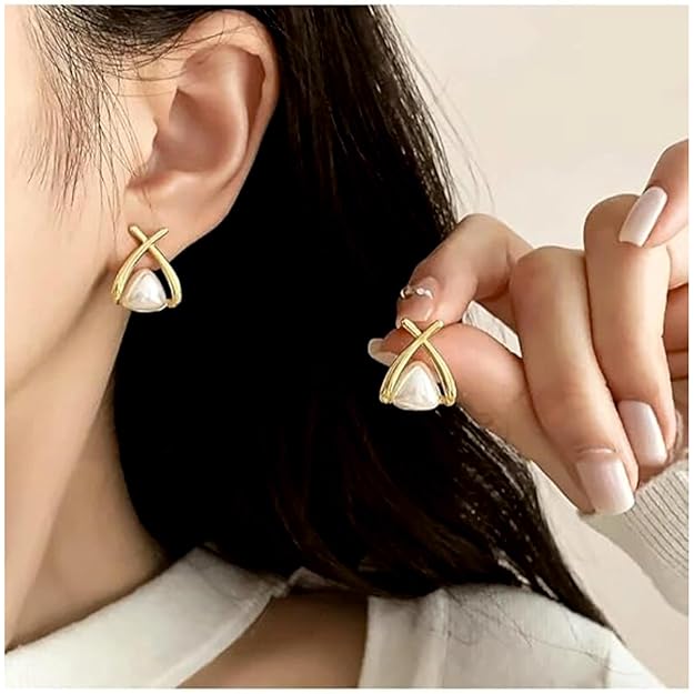 Rhombus Shape Pearl Korean earrings – UtilityMall